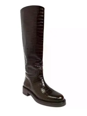 STUART WEITZMAN Crocodile-embossed Calf Leather Boots