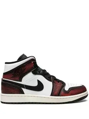 JORDAN 1 Mid Se Wear-away Infrared Sneakers - Black