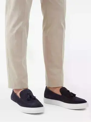 SCAROSSO Tassel Detail Suede Loafers