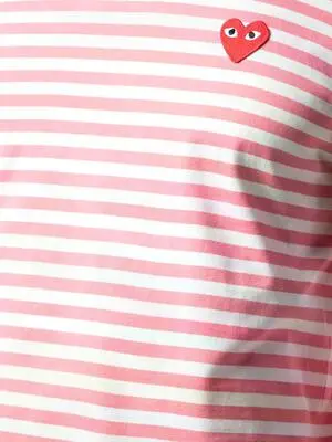 Play Comme Des Garcon Striped Logo T-shirt