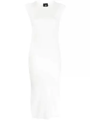 THOM KROM Sleeveless Crewneck Midi Dress - White