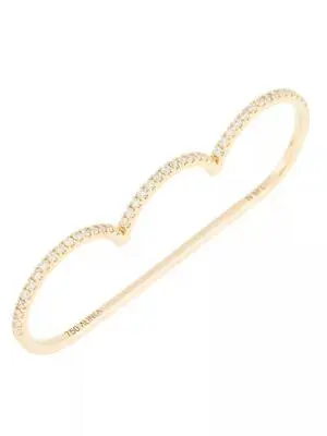 ALINKA 18kt Yellow And Diamond Double Finger Ring