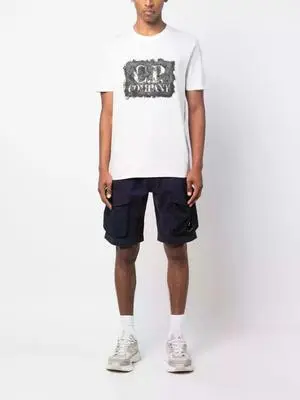 C.P. COMPANY Cotton Cargo Shorts With Lens Detail