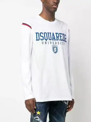 Dsquared2 University-print Long-sleeve T-shirt - White