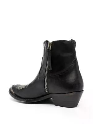 GOLDEN GOOSE Leather Embroidered Cowboy Boots