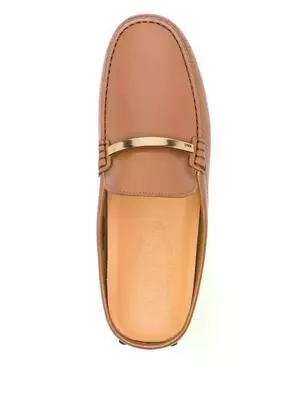 TOD'S Leather Slippers - Brown