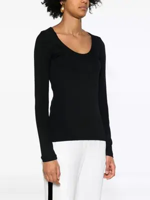 TOTEME Ribbed Long-sleeve Top - Black