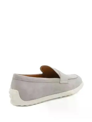 TOD'S Suede Loafers With Embroidered Logo
