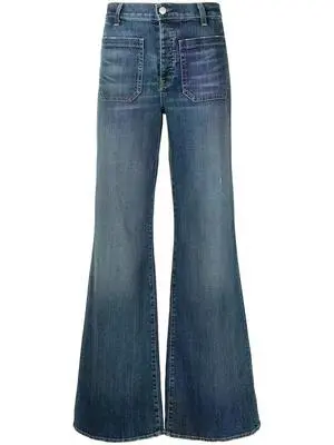NILI LOTAN Mid-rise Wide-leg Trousers - Blue