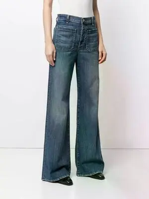 NILI LOTAN Mid-rise Wide-leg Trousers - Blue