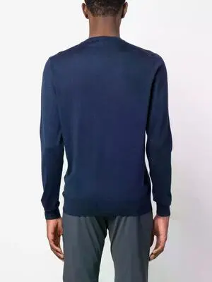 Fedeli Ribbed Crew Neck Jumper - Blue