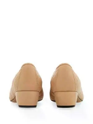 FERRAGAMO Vara Quilted Leather Pumps - Neutrals