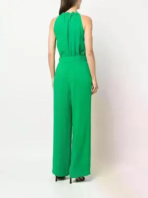 P.a.r.o.s.h Emerald Crepe Halterneck Jumpsuit