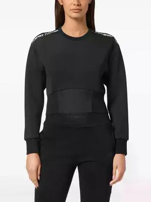 PLEIN SPORT Cropped Panel Sweatshirt With Appliqué Logo