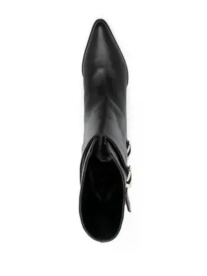 SERGIO ROSSI Leather Ankle Boots With Buckle Detail