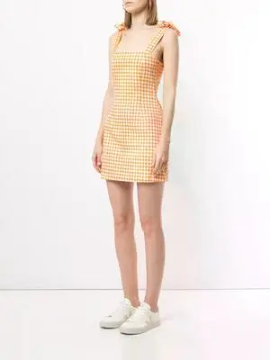 BAMBAH Gingham Bow Mini Dress