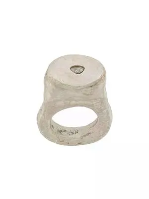 PARTS OF FOUR Tone Sterling And Diamond Tall Roman Ring - Silver