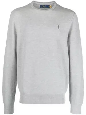 Polo Ralph Lauren Polo Pony Embroidered Cotton Jumper - Grey