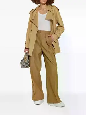 Burberry Wool Cargo Trousers With Pleat Detailing