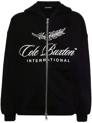COLE BUXTON International Logo-print Hoodie - Black
