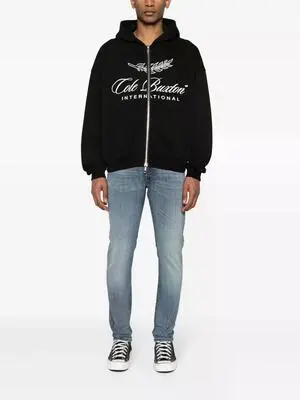 COLE BUXTON International Logo-print Hoodie - Black