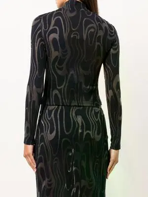 Eckhaus Latta Abstract Pattern Long Sleeve Top