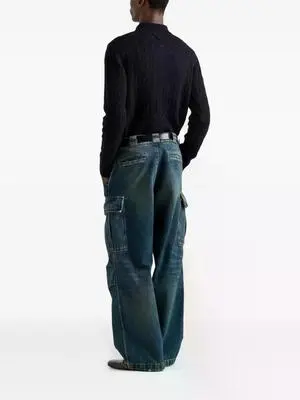 Prada Cable Knit Polo Sweater