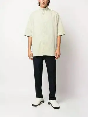 JIL SANDER Tapered Leg Cotton Trousers - Blue