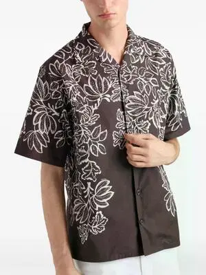 Prada Printed Cotton Shirt - Brown