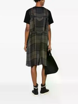 Sacai Panelled Check Mini Dress