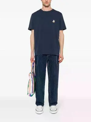 Maison Kitsuné Fox-motif Cotton T-shirt - Blue