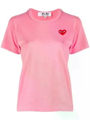 Play Comme Des Garcon Heart Appliqué Crew Neck T-shirt