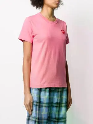Play Comme Des Garcon Heart Appliqué Crew Neck T-shirt