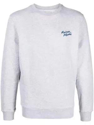 Maison Kitsuné Logo-embroidered Mélange Sweatshirt