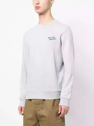 Maison Kitsuné Logo-embroidered Mélange Sweatshirt