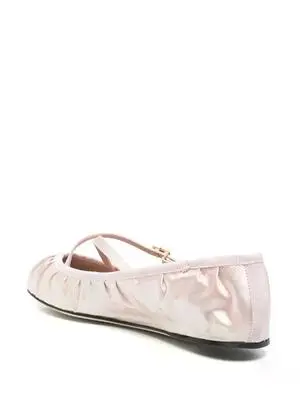 Dolce & Gabbana Logo-buckle Ballet Flats - Pink