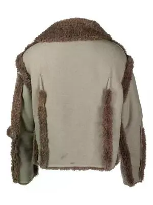Eckhaus Latta Sage Wool Blend Fleece Trimmed Jacket