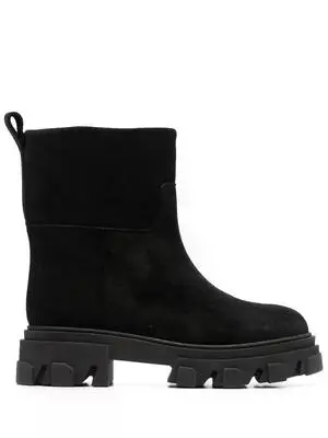 GIABORGHINI Lug-sole Suede Ankle Boots - Black