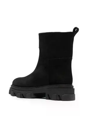 GIABORGHINI Lug-sole Suede Ankle Boots - Black