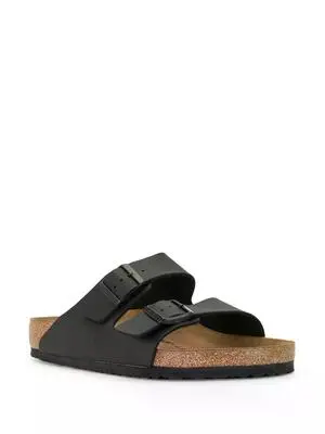 BIRKENSTOCK Arizona Flat Sandals With Decorative Buckle Detail - Black