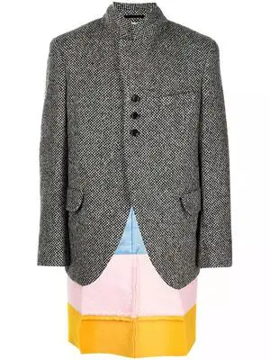 Comme Des Garçons Colour-block Panelled Blazer - Grey