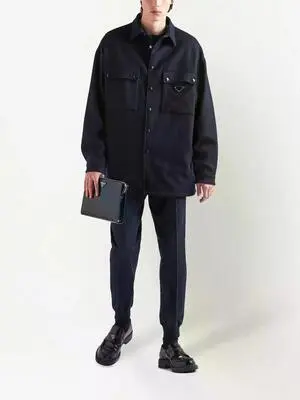 Prada Wool Trousers With Ribbed Cuffs