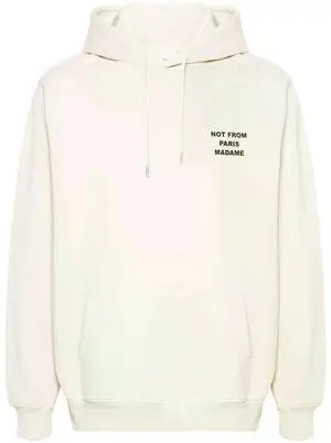 Drole De Monsieur Logo-print Cotton Hoodie - Neutrals