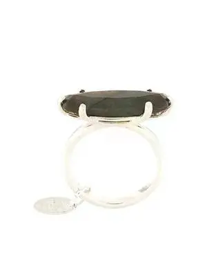 WOUTERS & HENDRIX Forget The Lady With The Bracelet Ring Sterling Labradorite Statement Ring - Silver