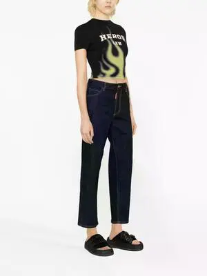 Dsquared2 Logo Patch Straight Leg Jeans