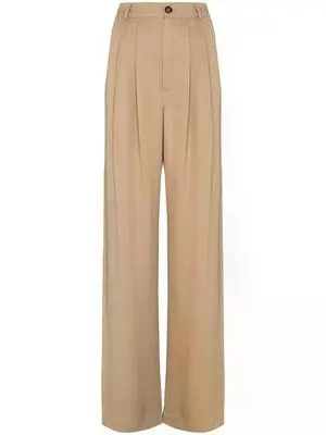 REFORMATION Mason High-waist Wide-leg Trousers - Brown