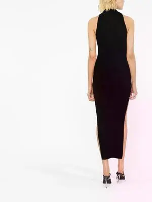 COURREGES Cut-out Ribbed Midi Dress