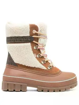Michael Kors Ozzie Faux-shearling Trim Boots - Brown