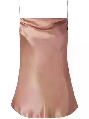 Balmain Cowl Neck Satin Top - Pink