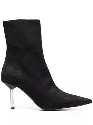 MISBHV Monogram Pointed-toe Boots - Black